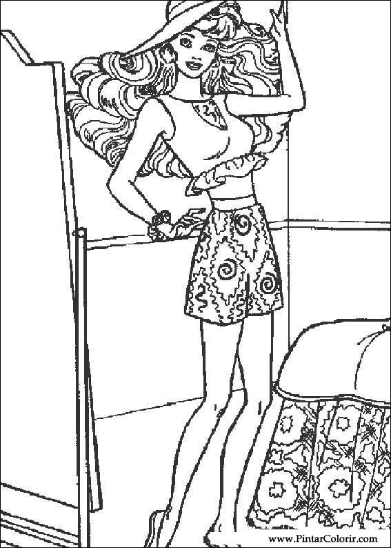 Desenhos Para Pintar e Colorir Barbie - Imprimir Desenho 022